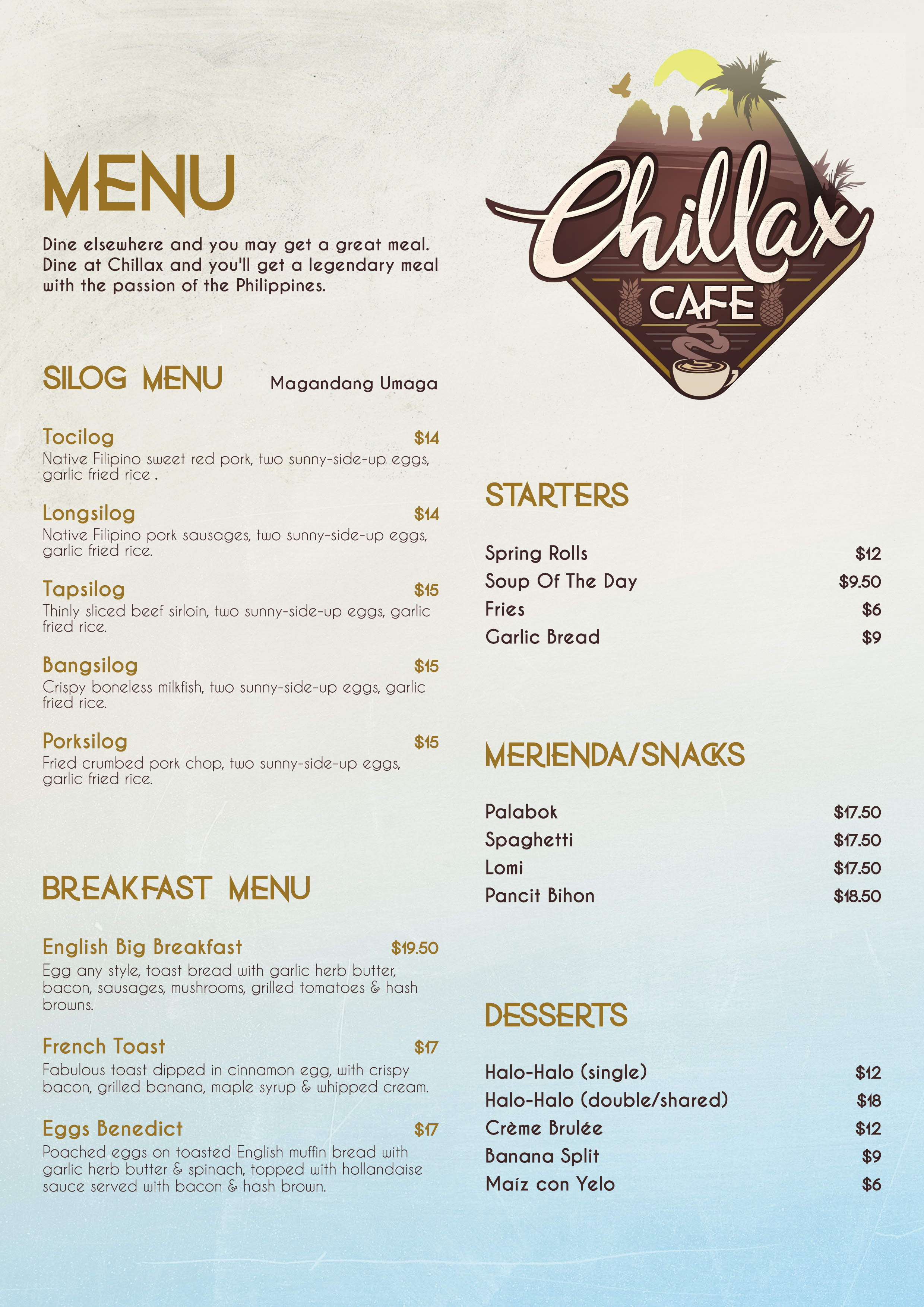 Chillax Menu 1 — FENNEC